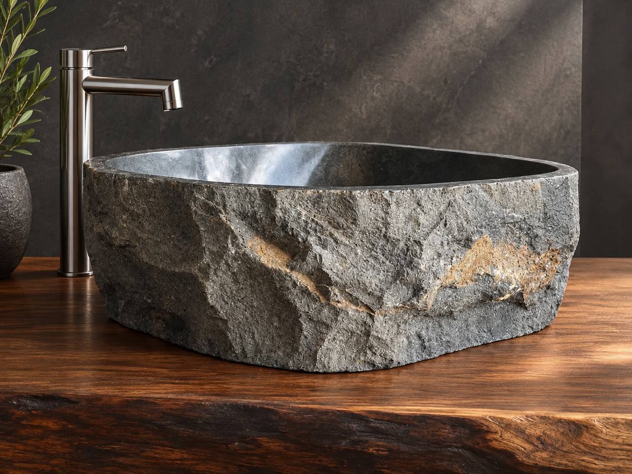 Andesite Stone Sinks – Hand-carved sinks from solid volcanic rock ...
